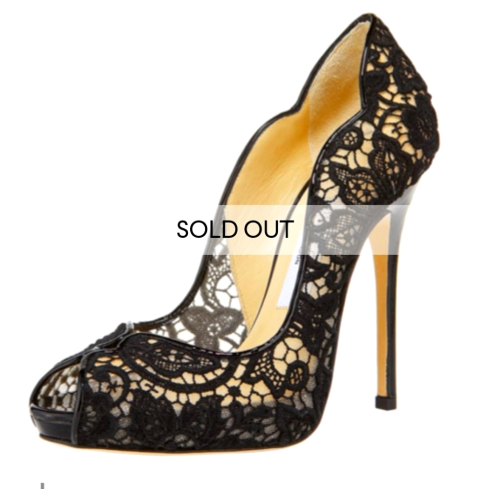 Jimmy Choo Scalloped Lace Platform Pump Size 41 (Size… - Gem